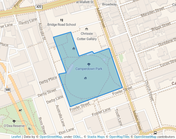Camperdown Park in Camperdown | Map and Routes