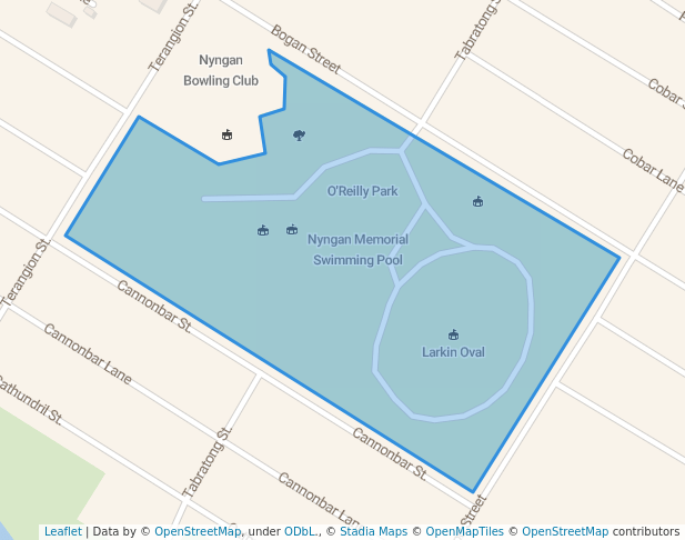 O'Reilly Park in Nyngan | Map and Routes