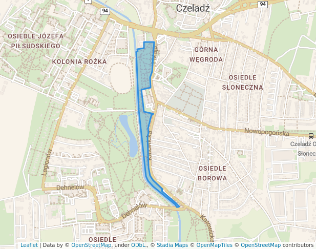 Park im.Tadeusza Kościuszki in Czeladź | Map and Routes