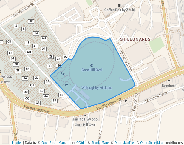 Gore Hill Park in St Leonards | Map and Routes