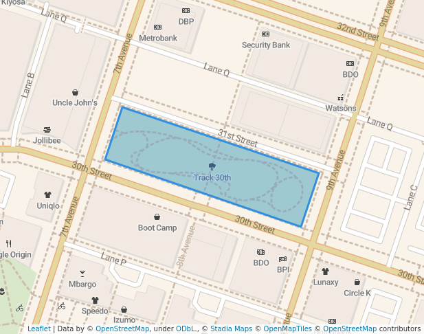 Track 30th in Taguig | Map and Routes