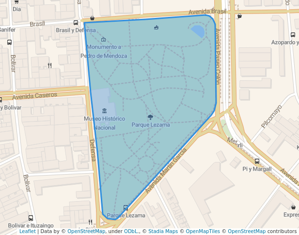 Parque Lezama in Buenos Aires | Map and Routes