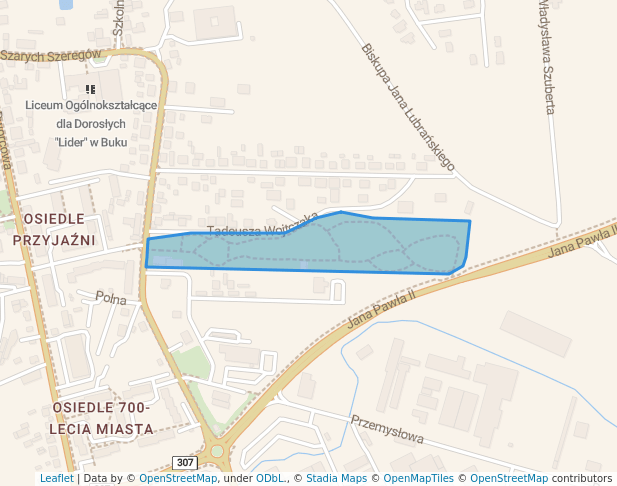 Park miejski im. Towarzystwa Gimnastycznego "Sokół" in Buk | Map and Routes