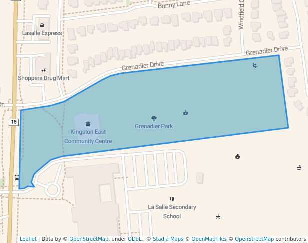 Grenadier Park in Kingston | Map and Routes