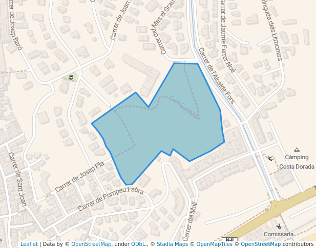 Parc de Santiñà in Canet de Mar | Map and Routes