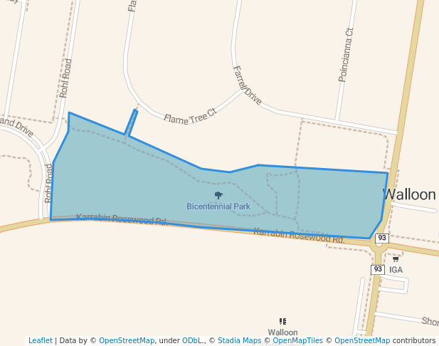 Bicentennial Park in Walloon | Map and Routes