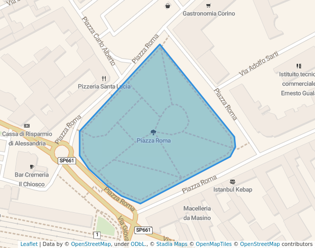 Piazza Roma in Bra | Map and Routes
