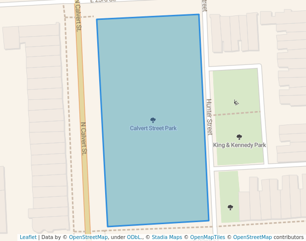 Calvert Street Park in Baltimore | Map and Routes