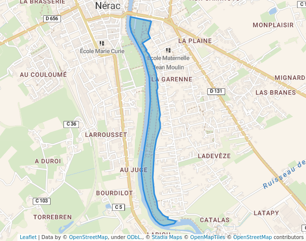 Parc de la Garenne in Nérac | Map and Routes