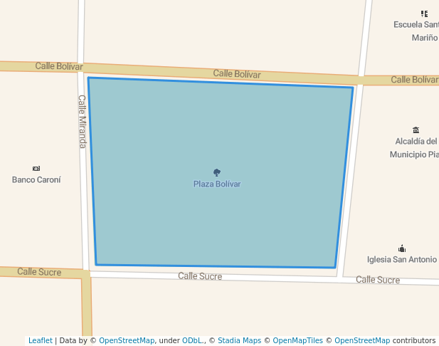 Plaza Bolívar in Upata | Map and Routes