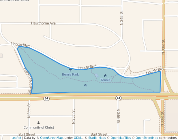 Bemis Park in Omaha | Map and Routes