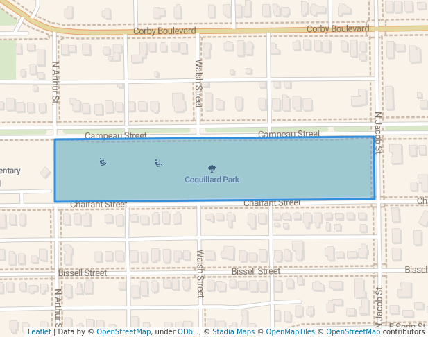 Coquillard Park in South Bend | Map and Routes