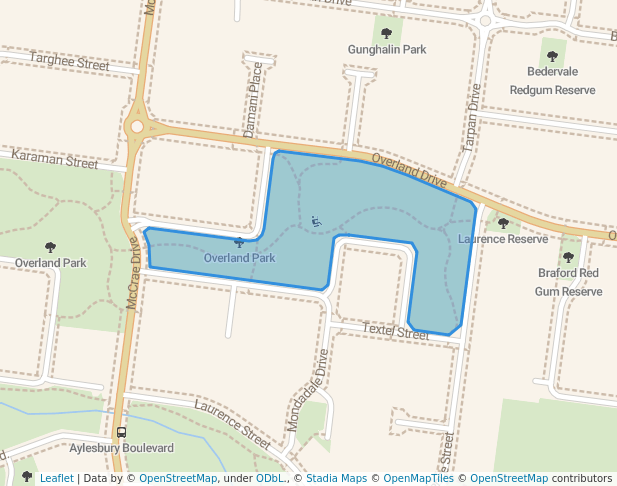 Overland Park in Doreen | Map and Routes