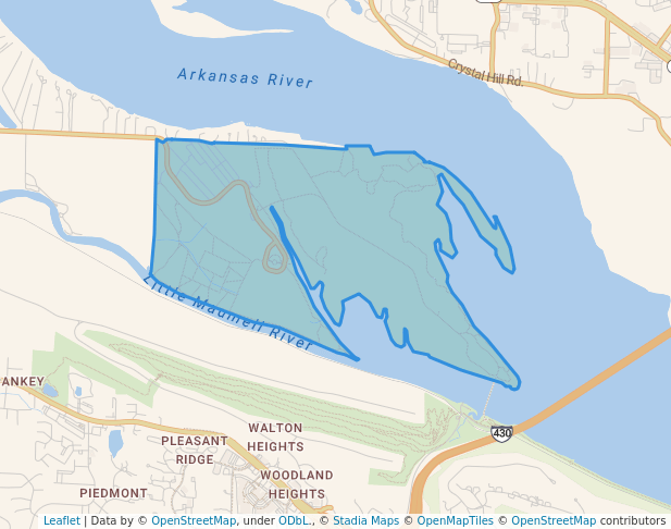 Two Rivers Park in Little Rock | Map and Routes