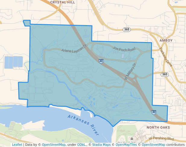 Burns Park in North Little Rock | Map and Routes