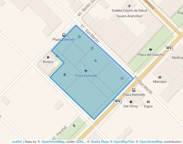 Plaza Kennedy in San Martín | Map and Routes