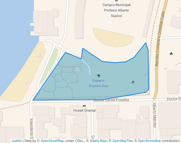 Espacio Dionisio Díaz in Colonia Del Sacramento | Map and Routes