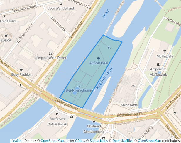 Auf der Insel in München | Map and Routes