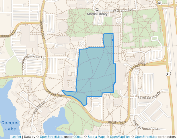 Thompson Woods in Carbondale | Map and Routes