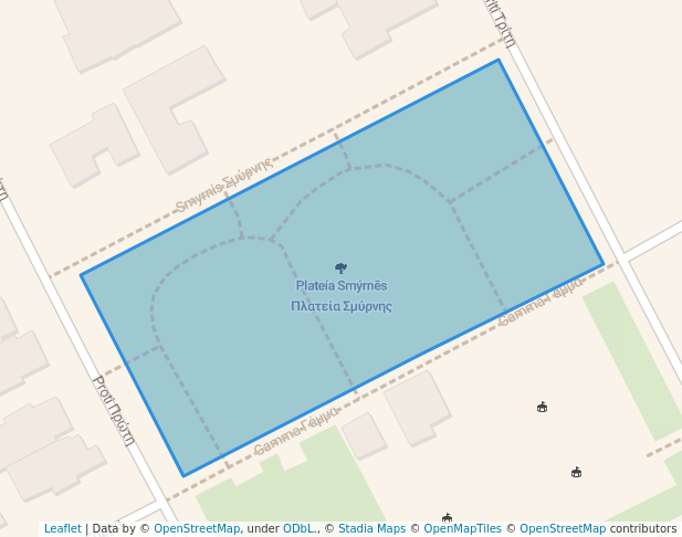 Πλατεία Σμύρνης in Elliniko | Map and Routes