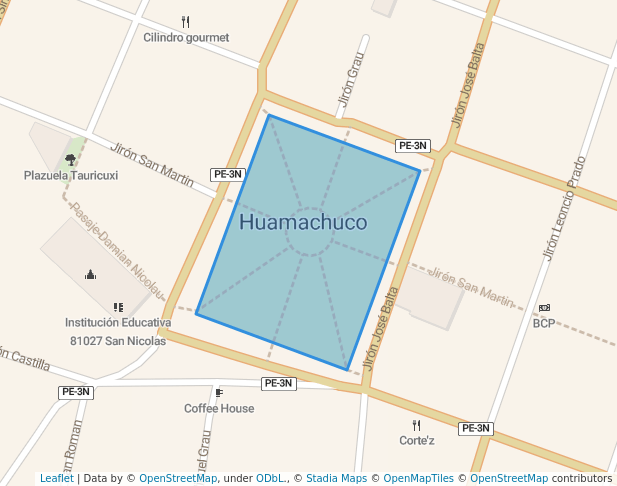 Plaza de Armas Huamachuco in Huamachuco | Map and Routes