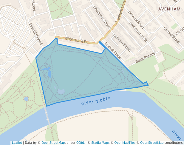 Avenham Park in Preston | Map and Routes