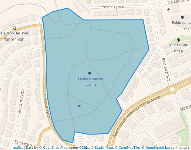 Hachevel garden in Shoham | Map and Routes