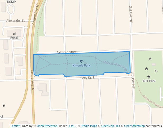 Kiwanis Park in Swift Current | Map and Routes