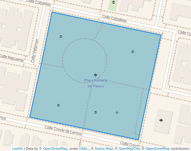Plaza Romería del Pasico in La Aparecida | Map and Routes