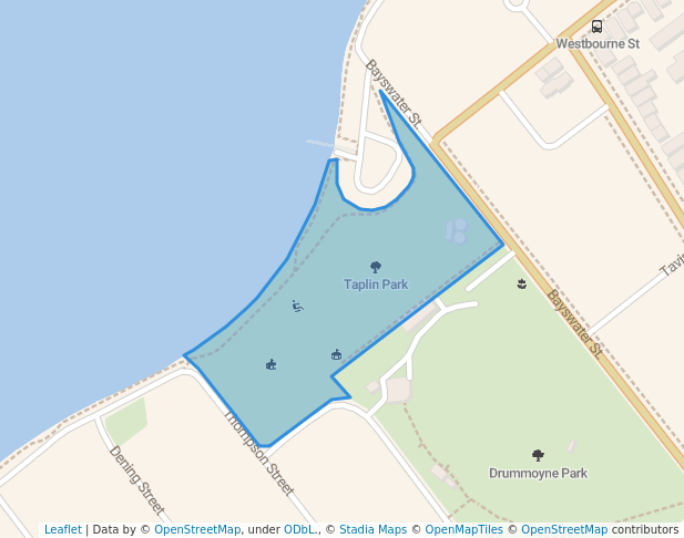 Taplin Park in Drummoyne | Map and Routes