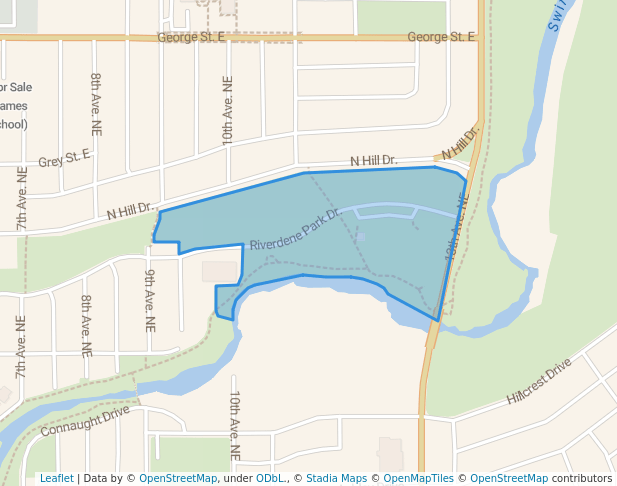 Riverdene Park in Swift Current | Map and Routes