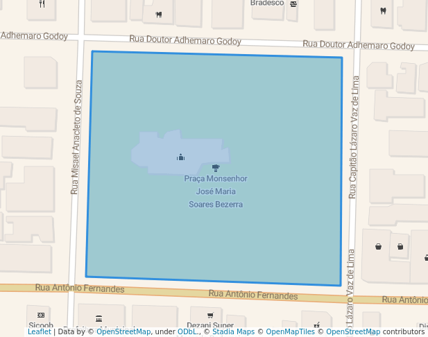 Praça Monsenhor José Maria Soares Bezerra in Cajobi | Map and Routes
