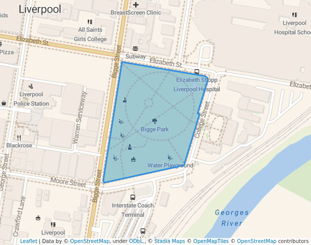 Bigge Park in Liverpool | Map and Routes