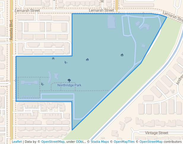 Northridge Park in Los Angeles | Map and Routes