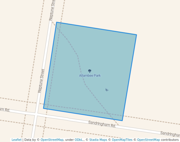 Allambee Park in Sandringham | Map and Routes