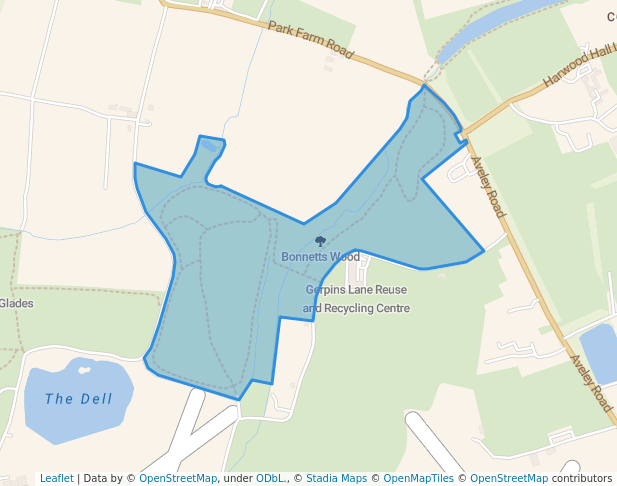 Bonnetts Wood in Upminster | Map and Routes