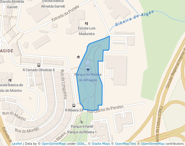 Parque da Ribeira de Alfragide in Amadora | Map and Routes