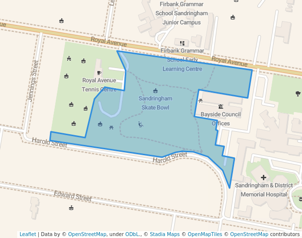 Royal Avenue Reserve in Sandringham | Map and Routes