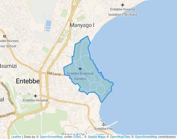 Entebbe Botanical Gardens in Entebbe | Map and Routes