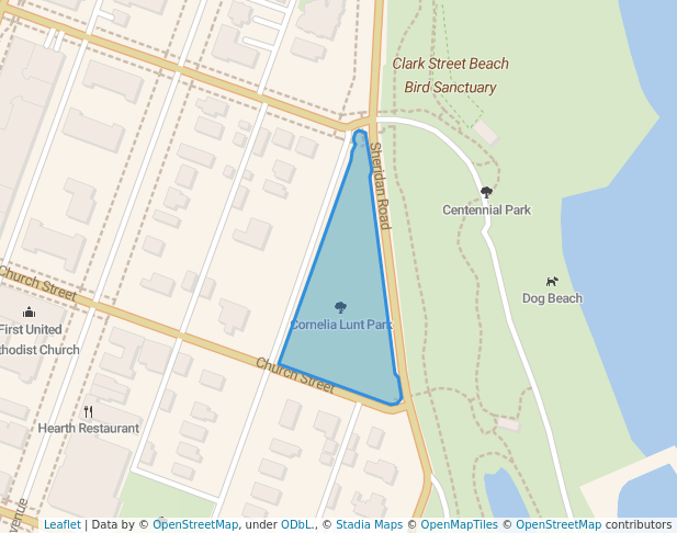 Cornelia Lunt Park in Evanston | Map and Routes