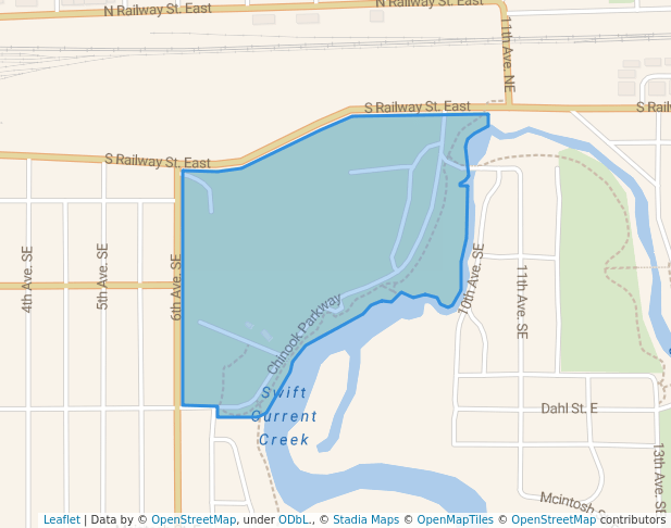 Riverside Park in Swift Current | Map and Routes