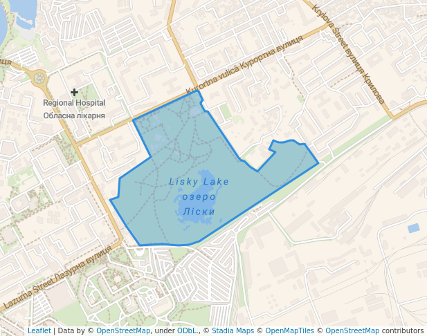 Lisky Park in Mykolaiv | Map and Routes