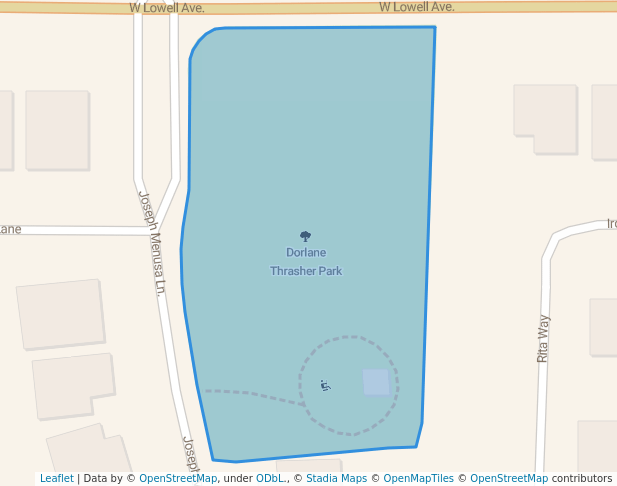 Dorlane Thrasher Park in Tracy | Map and Routes