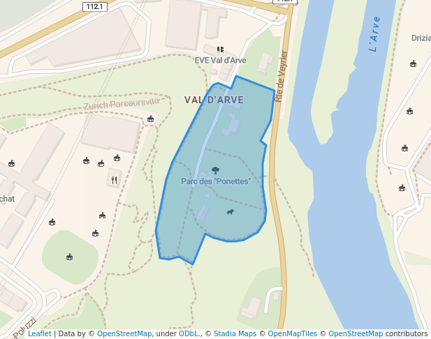 Parc des "Ponettes" in Carouge | Map and Routes
