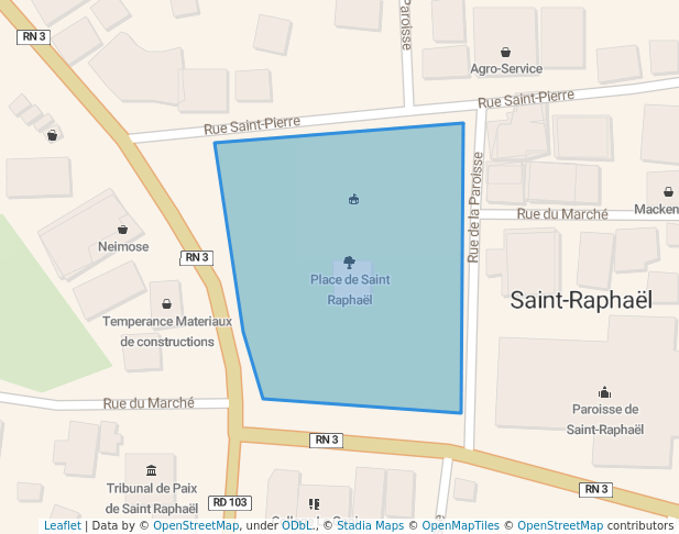 Place de Saint Raphaël in Saint-Raphaël Arrondissement | Map and Routes