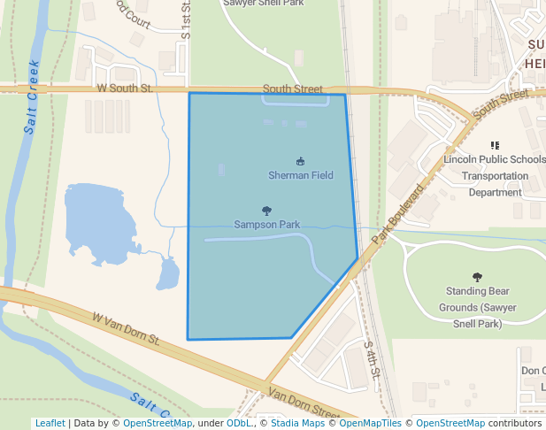 Sawyer Snell Park in Lincoln | Map and Routes