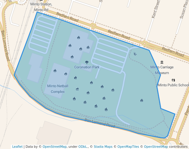 Cornonation Park in Minto | Map and Routes