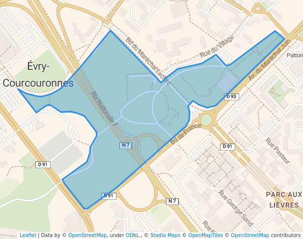 Parc Henri Fabre in Évry-Courcouronnes | Map and Routes