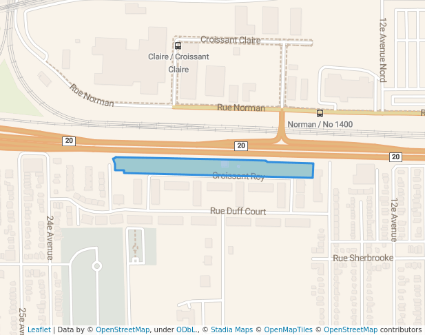 Parc-Duff Court in Montréal | Map and Routes