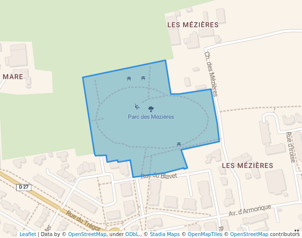 Parc des Mézières in Betton | Map and Routes